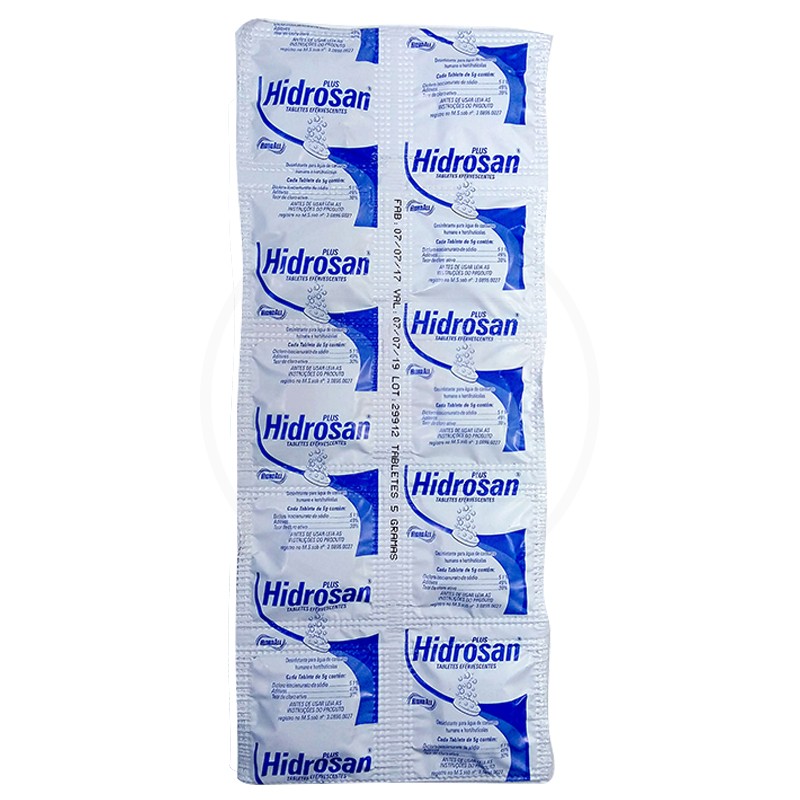 Hidrosan Plus | Cartela 10 Tabletes 5 Gr » TDP Pragas